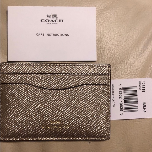 Coach | Bags | Coach New Card Case Platinum Crossgrain Leather | Poshmark